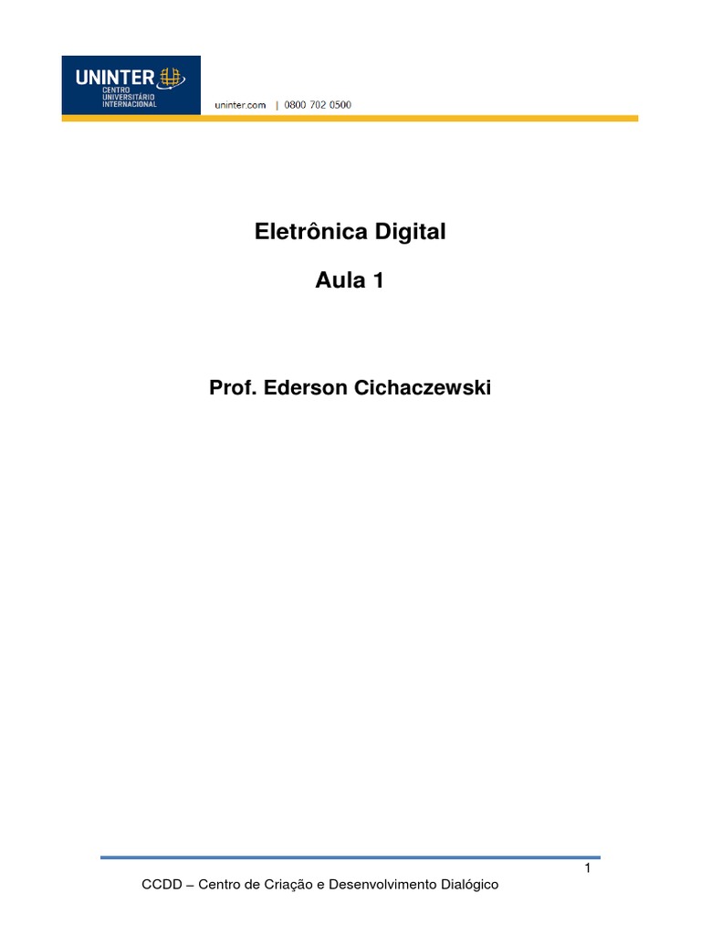 Eletronica Digital Aula 1 | PDF