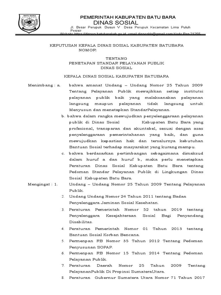 Contoh SP Kab. Batubara | PDF