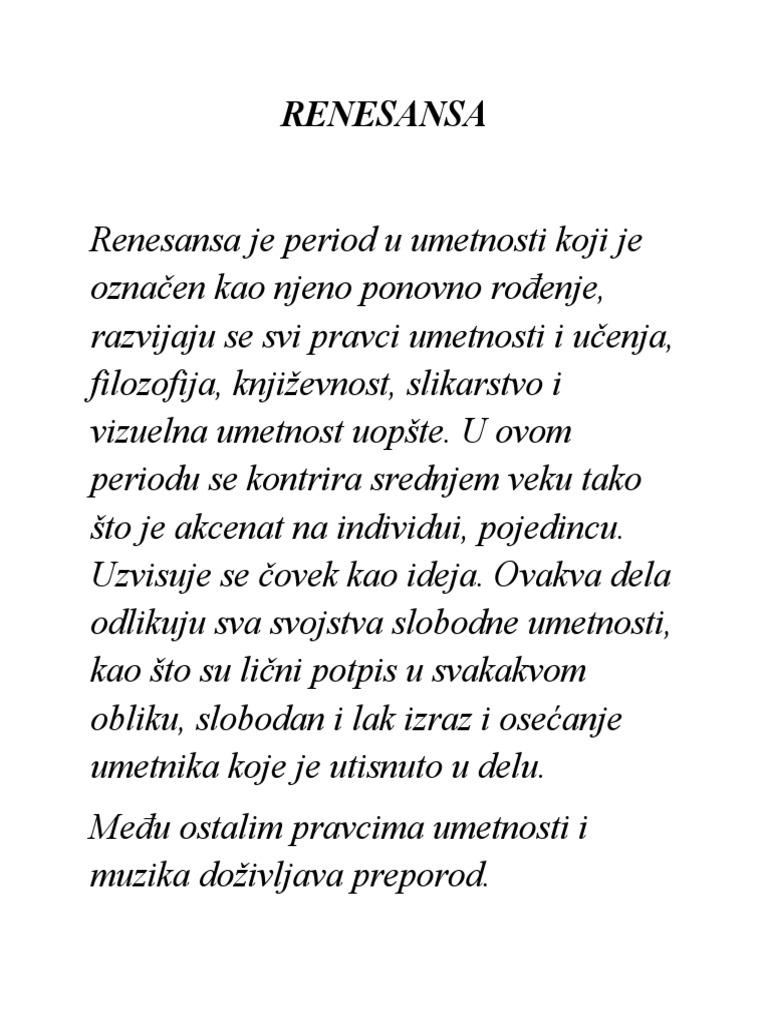 RENESANSA | PDF