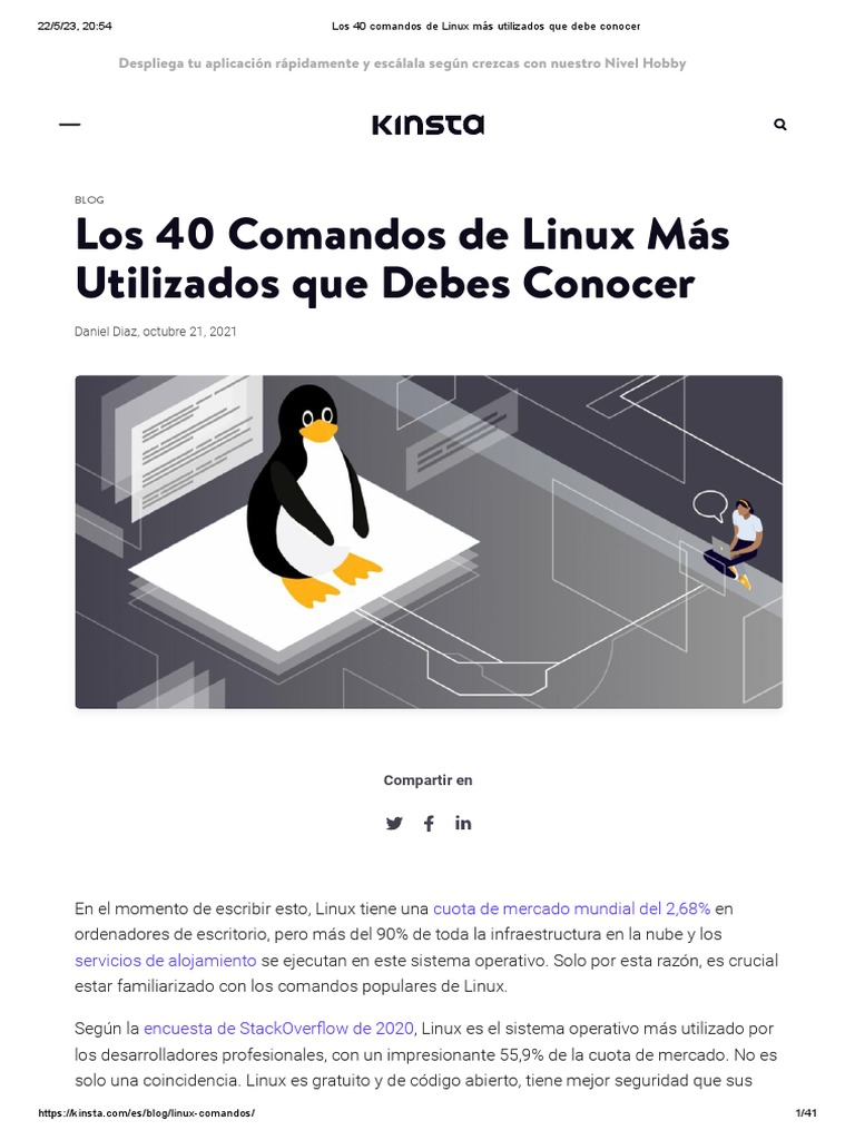 40 Comandos Esenciales de Linux | PDF | Distribución de Linux | Archivo ...