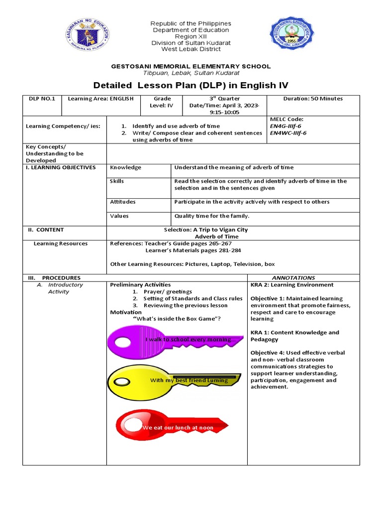 Detailed Lesson Plan 3rd Quarter Cot | PDF | Learning | Lesson Plan