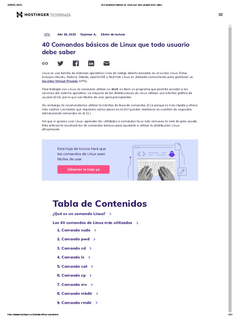 40 Comandos Esenciales de Linux | PDF | Archivo de computadora ...