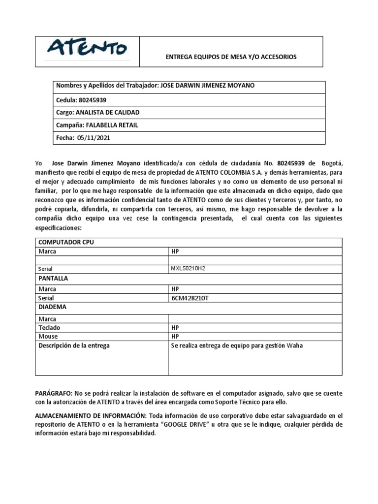 Formato de Instalación | PDF