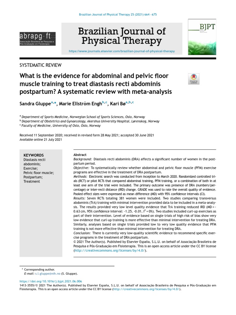 Diástase Kari Bo | PDF | Meta Analysis | Randomized Controlled Trial