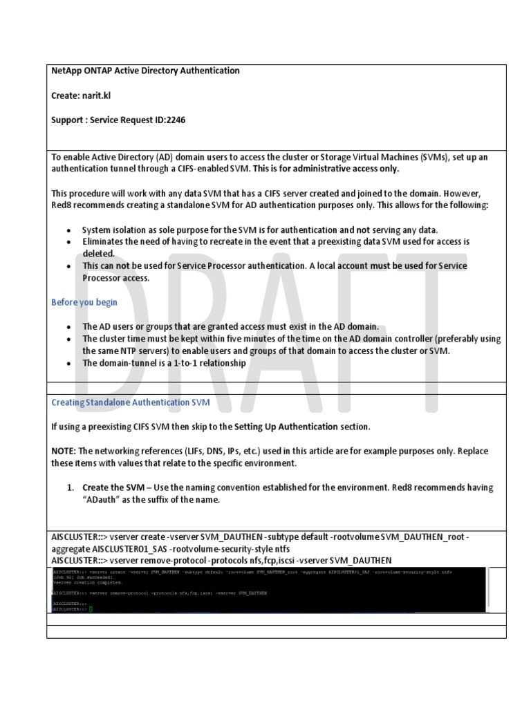 NetApp ONTAP Active Directory Authentication | PDF | Network ...