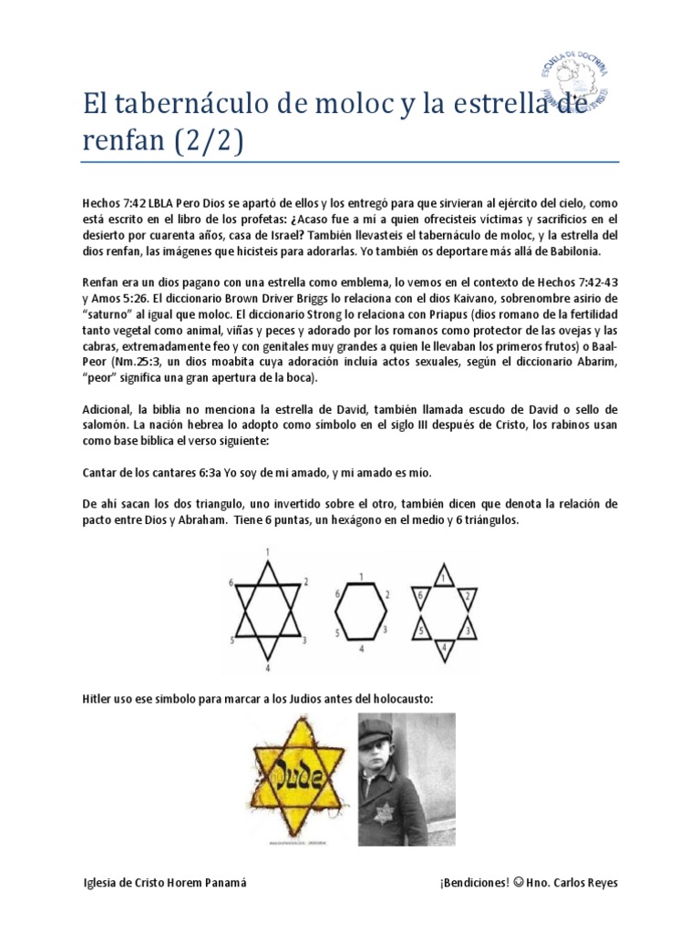 El Tabernaculo de Moloc y La Estrella de Renfan 2de2 | PDF