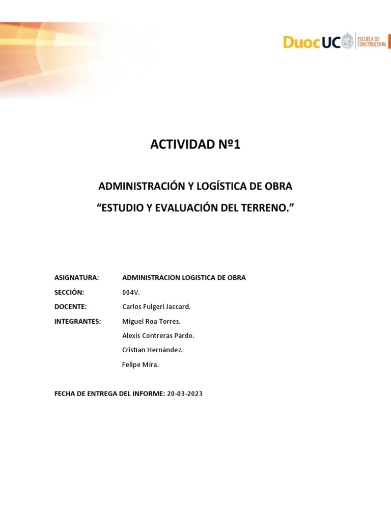 ACTIVIDAD Nº1 Miguel Roa | PDF | Demolición | Arquitecto