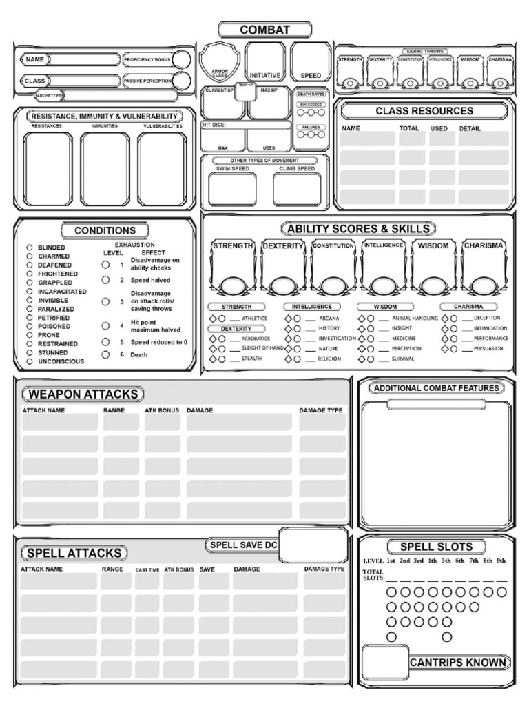 1515844-Comprehensive Character Sheet | PDF