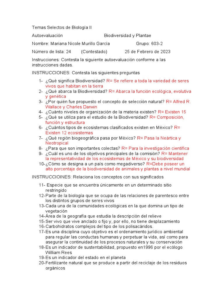 Temas Selectos de Biología II (NIKKY) | PDF | Plantas | Biodiversidad