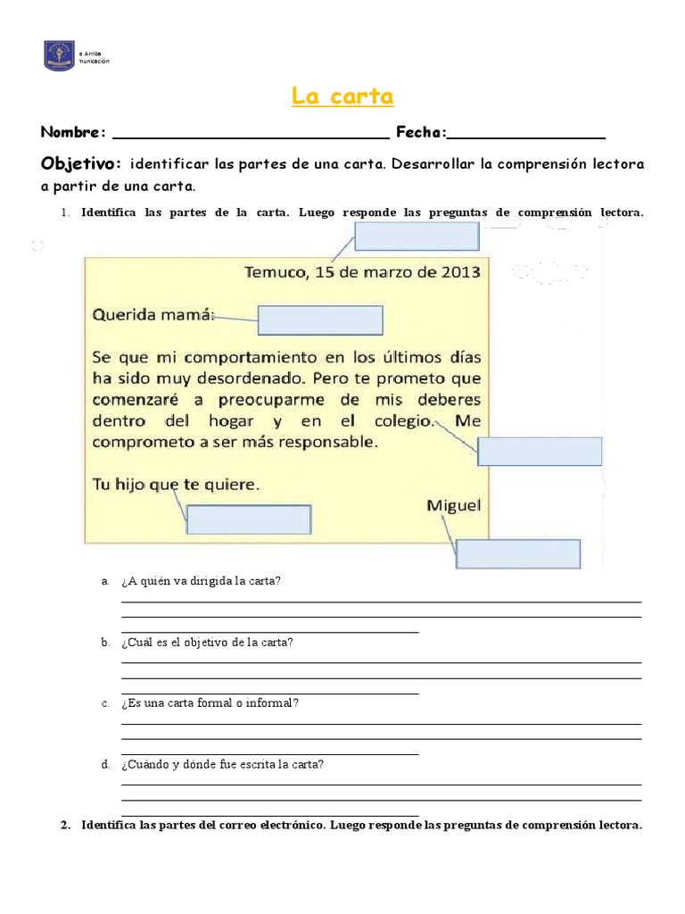 Identificación de partes de la carta | PDF | Crecimiento personal y ...