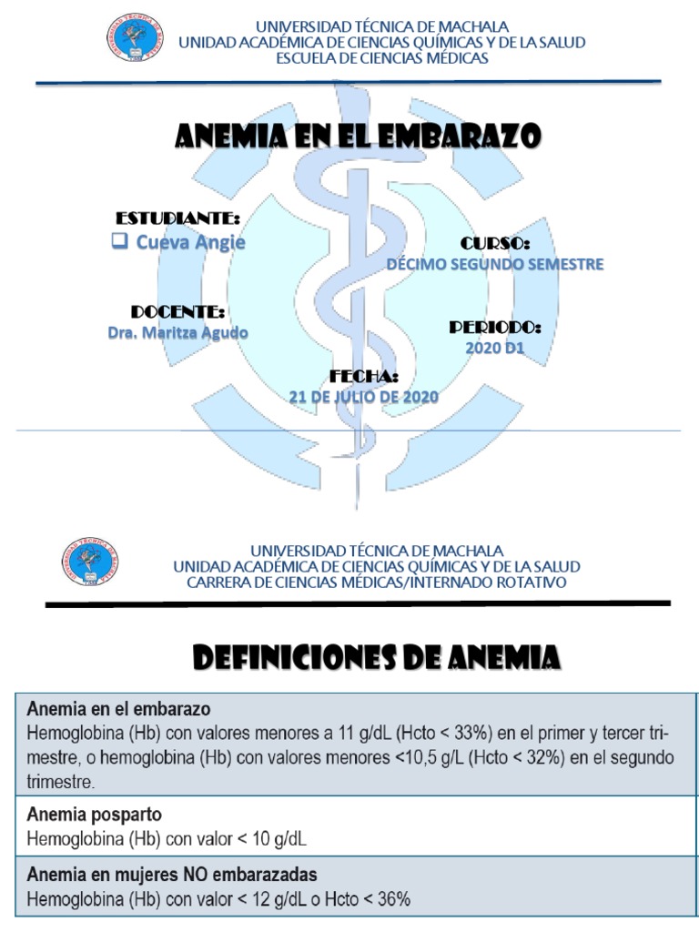 5 Exposicion de Anemia en El Embarazo | PDF | Anemia | Medicina CLINICA