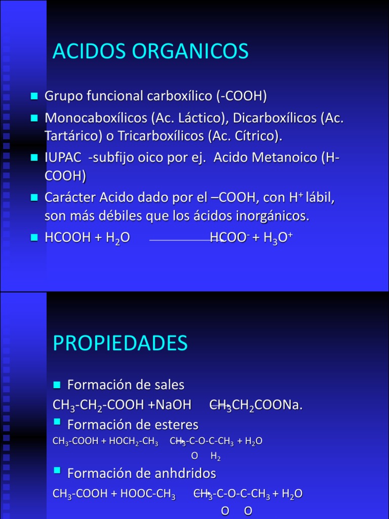 Acidos Organicos | PDF | Ácido | Solución tampón