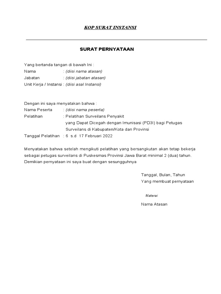 surat keterangan atasan | PDF