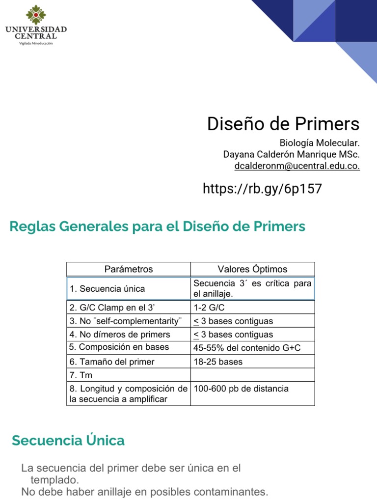 Diseño de Primers | PDF | Primer (Biología Molecular) | Secuencia ADN
