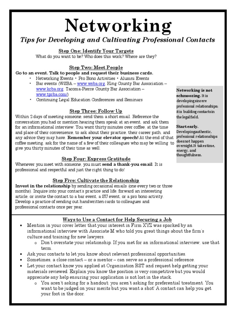 Networking Handout | PDF