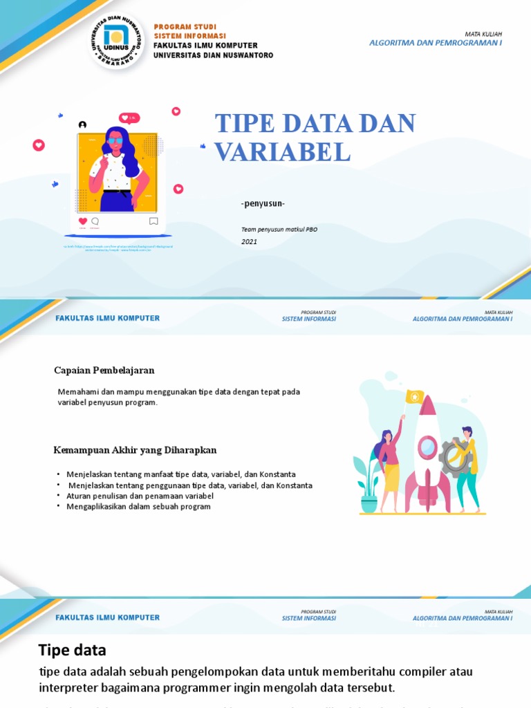 Alpro1 Materi 02 Tipe Data Dan Variabel 2 | PDF