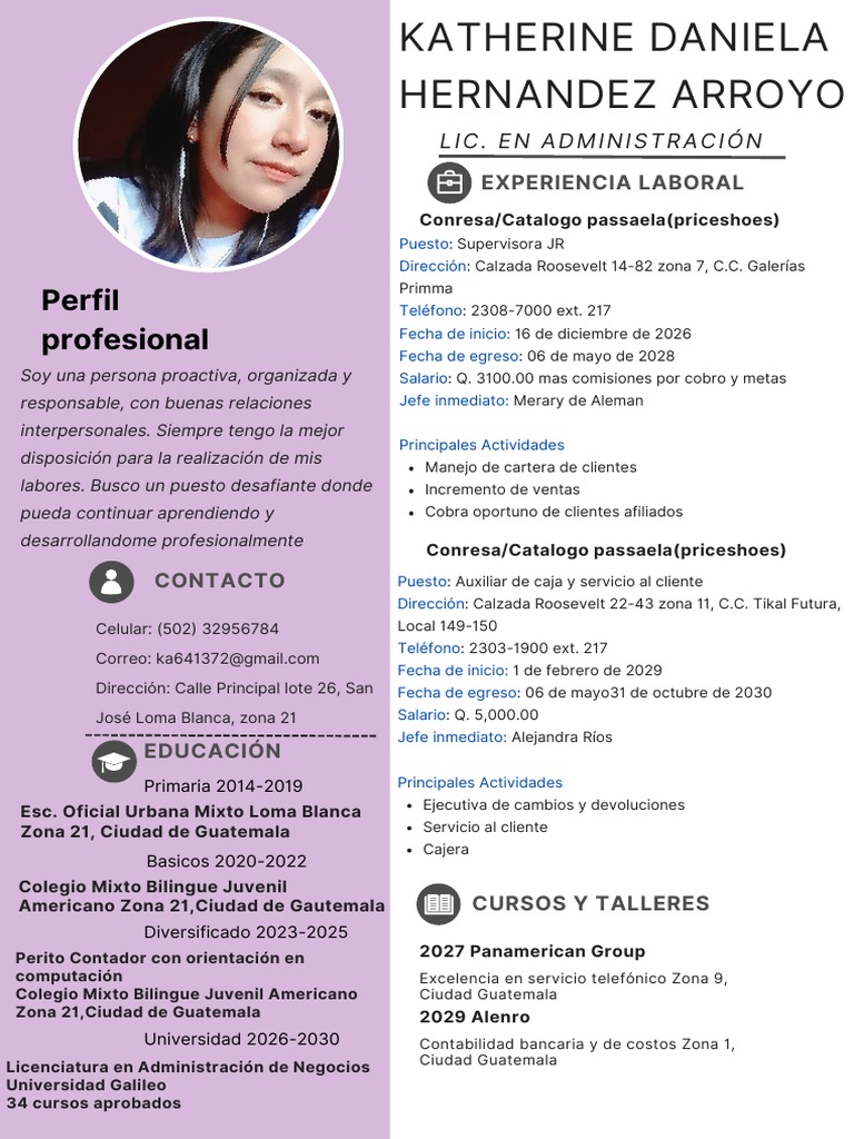 Curriculum Vitae Profesional Mujer Con Iconos Moderno Beige y Blanco | PDF