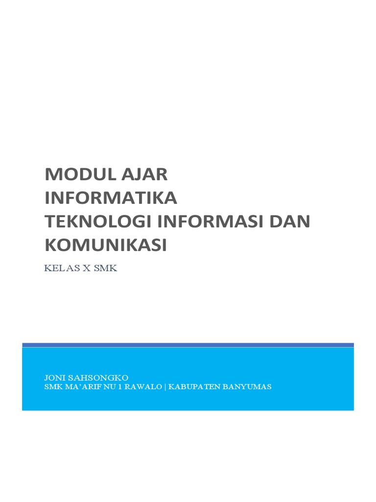 Modul Ajar Informatika 2 - Teknologi Informasi Dan Komputer | PDF