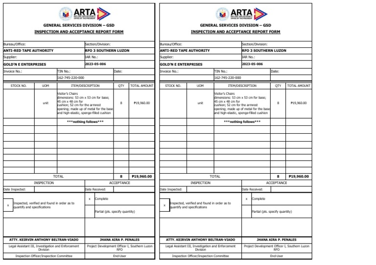 IAR Visitor's Chairs | PDF