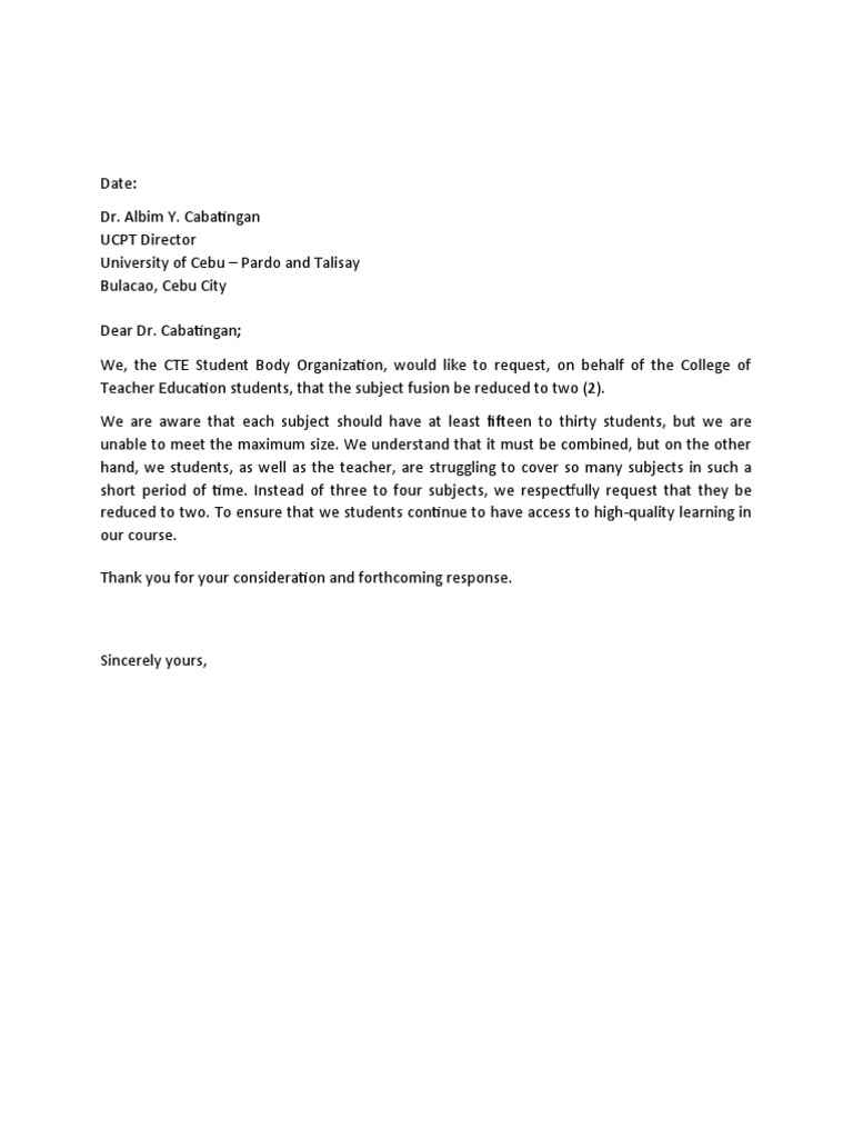 Sbo Request Letter | PDF