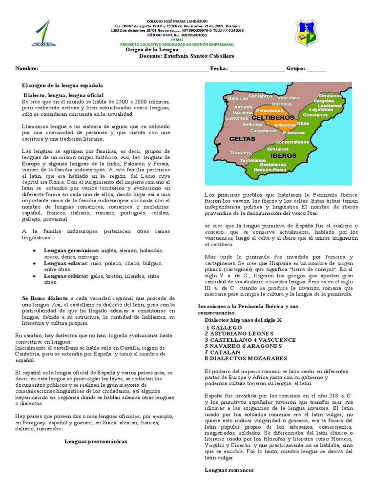 Origen Del Español | PDF | latín | Lengua española