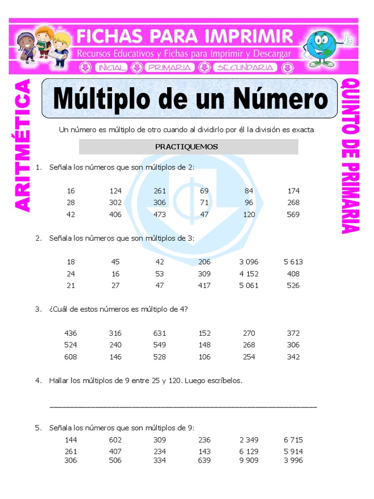 Múltiplo-de-un-Número-para-Quinto-de-Primaria (1) | PDF