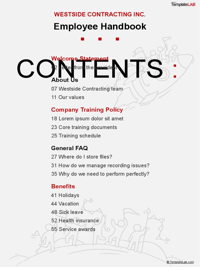 Employee-Handbook-Table-of-Contents-TemplateLab.com_ | PDF