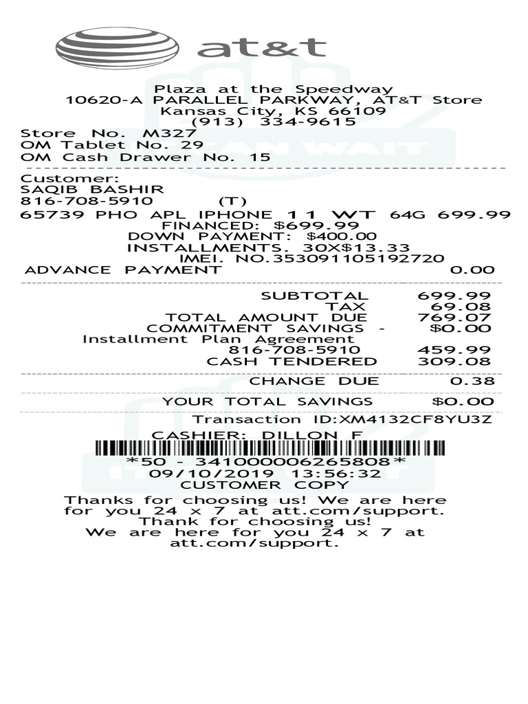 Iphone 11 Bill | PDF