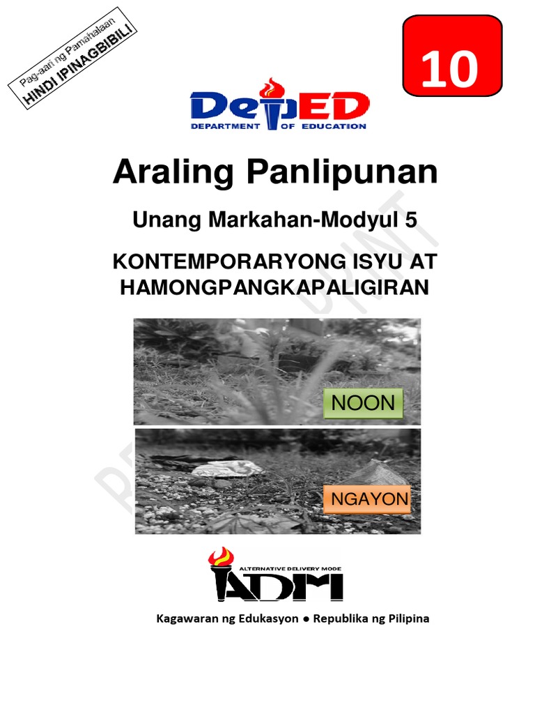 Ap10 q1 Mod5 Kontemporaryongisyuathamongpangkapaligiran v5 | PDF
