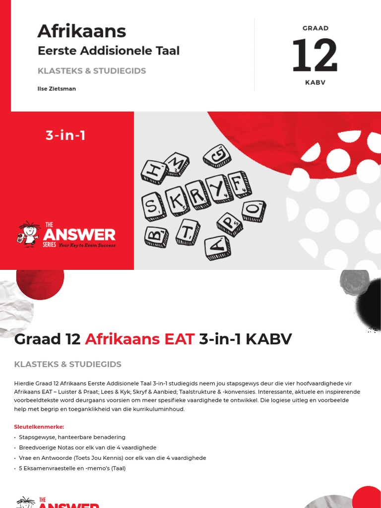 GR 12 Afrikaans EAT 3 in 1 Extracts | PDF