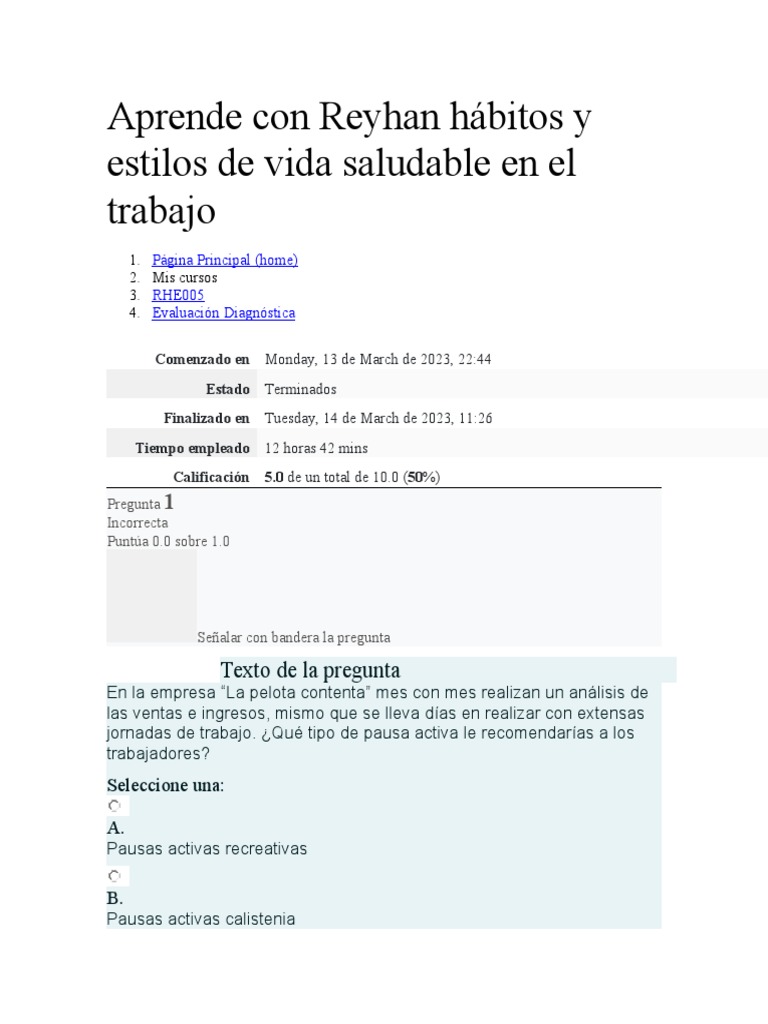 Aprende Con Reyhan Hábitos y Estilos de Vida Saludable en El Trabajo | PDF