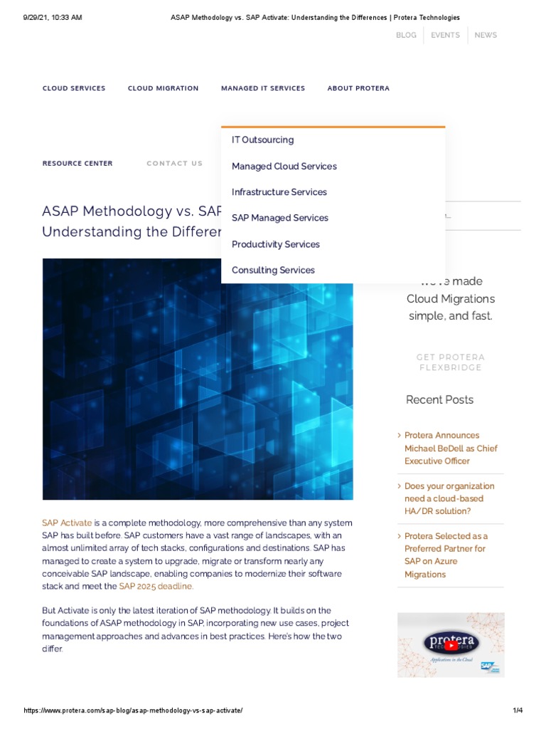 ASAP Methodology vs. SAP Activate - Understanding The Differences - Protera Technologies | PDF ...