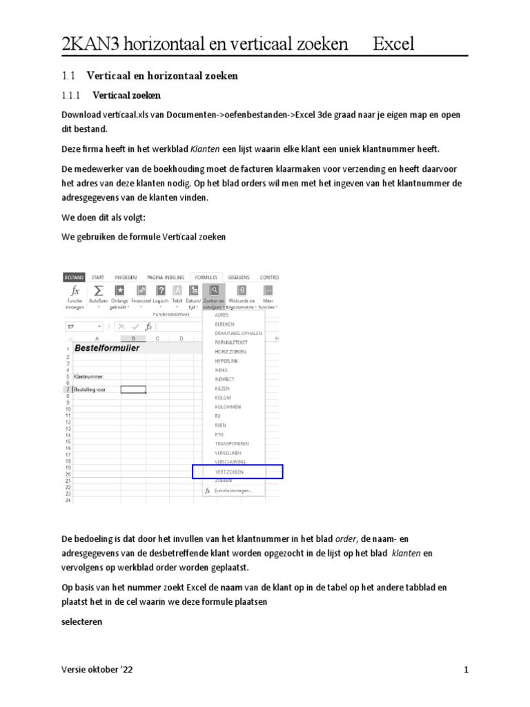 Horizontaal en Verticaal Zoeken | PDF