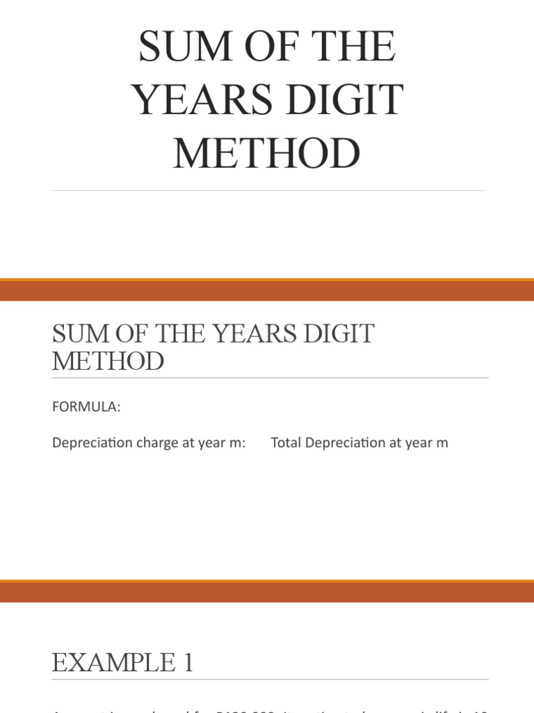 Sum of The Years Digit Method | PDF