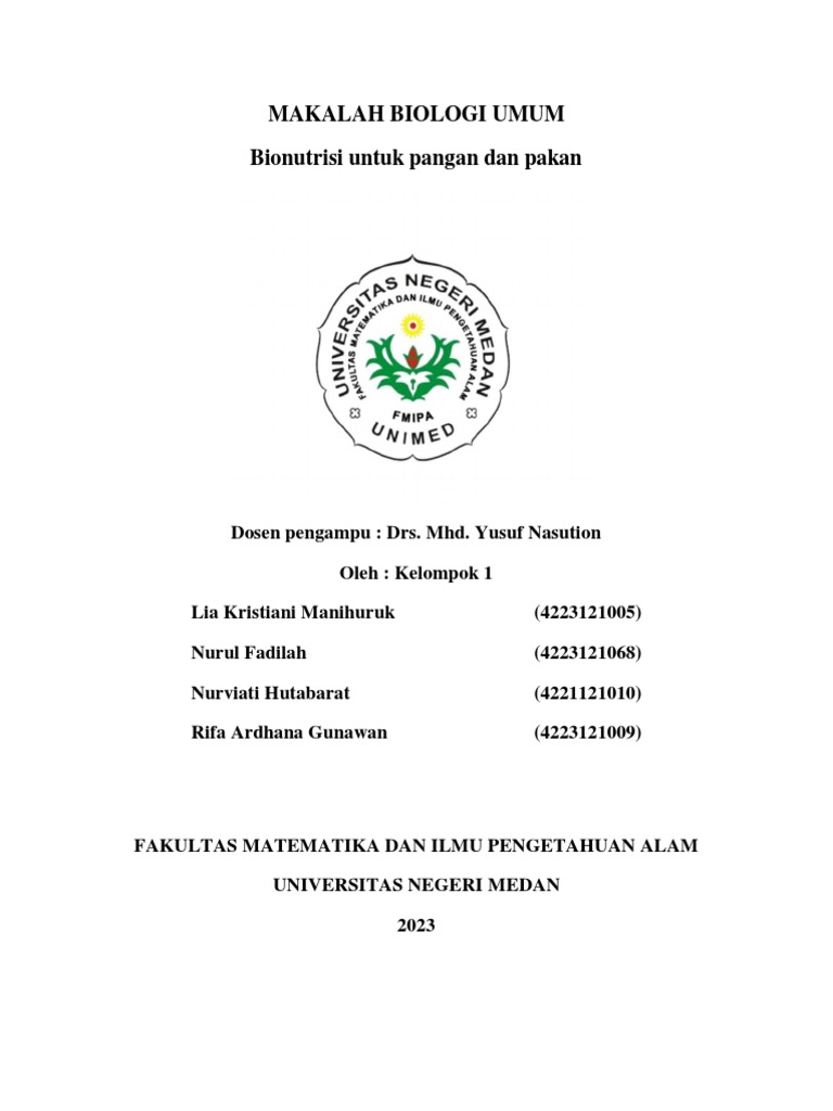 Kel 1 - Makalah - Biologi Umum | PDF | Kesehatan Holistik
