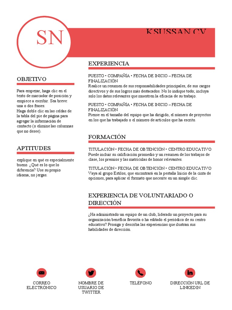 Modelo de cv1 | PDF | Crecimiento personal y profesional | Arte