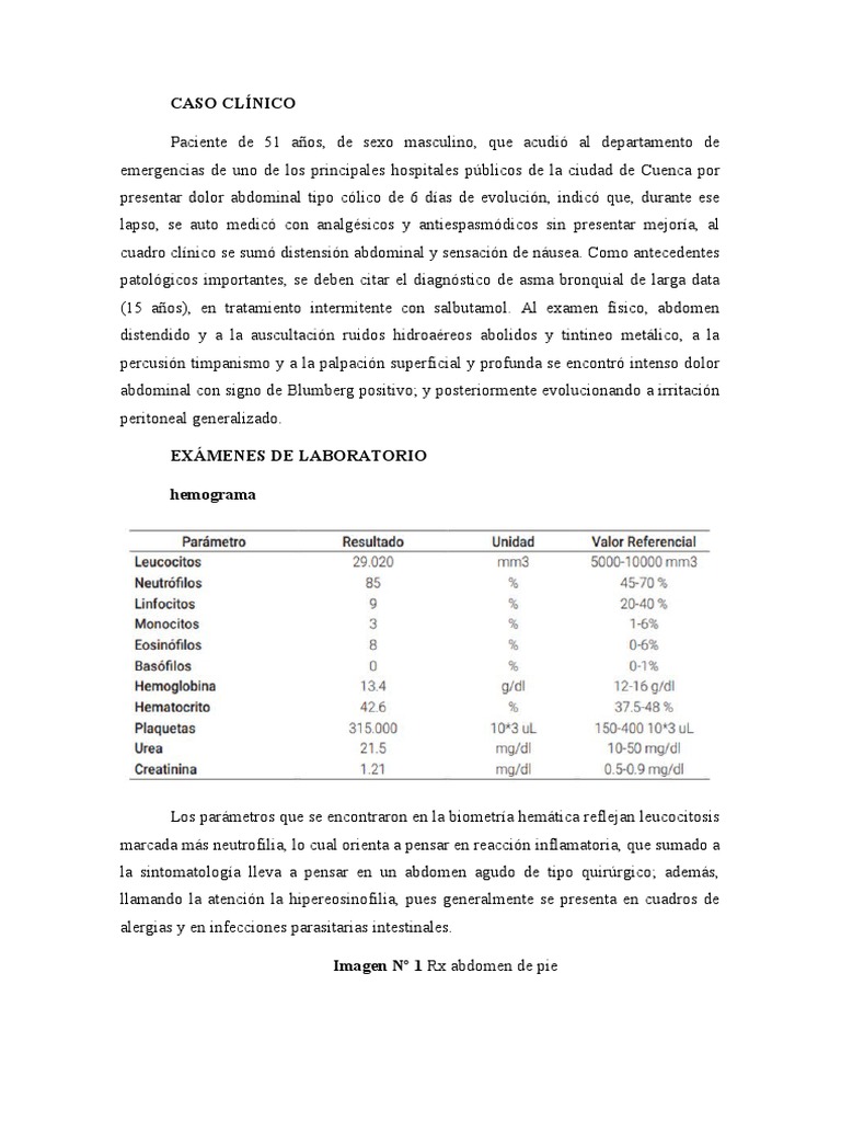 Caso Clinico Morfo | PDF | Abdomen | Diarrea