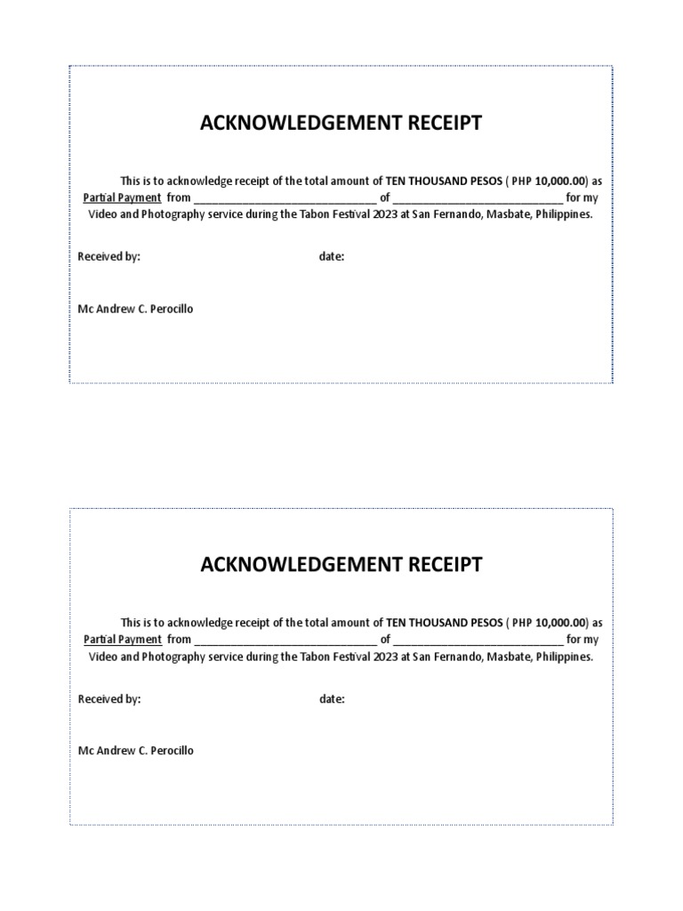 Acknowledgement Receipt | PDF