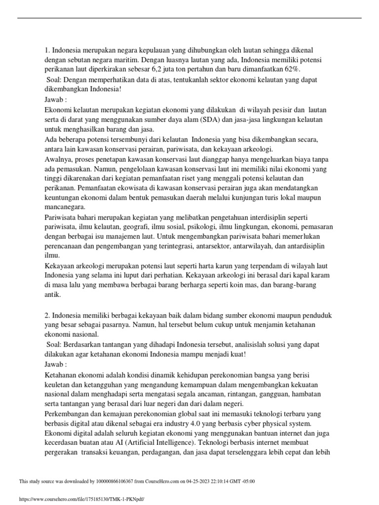 TMK 1 PKN PDF | PDF | Ilmu Sosial