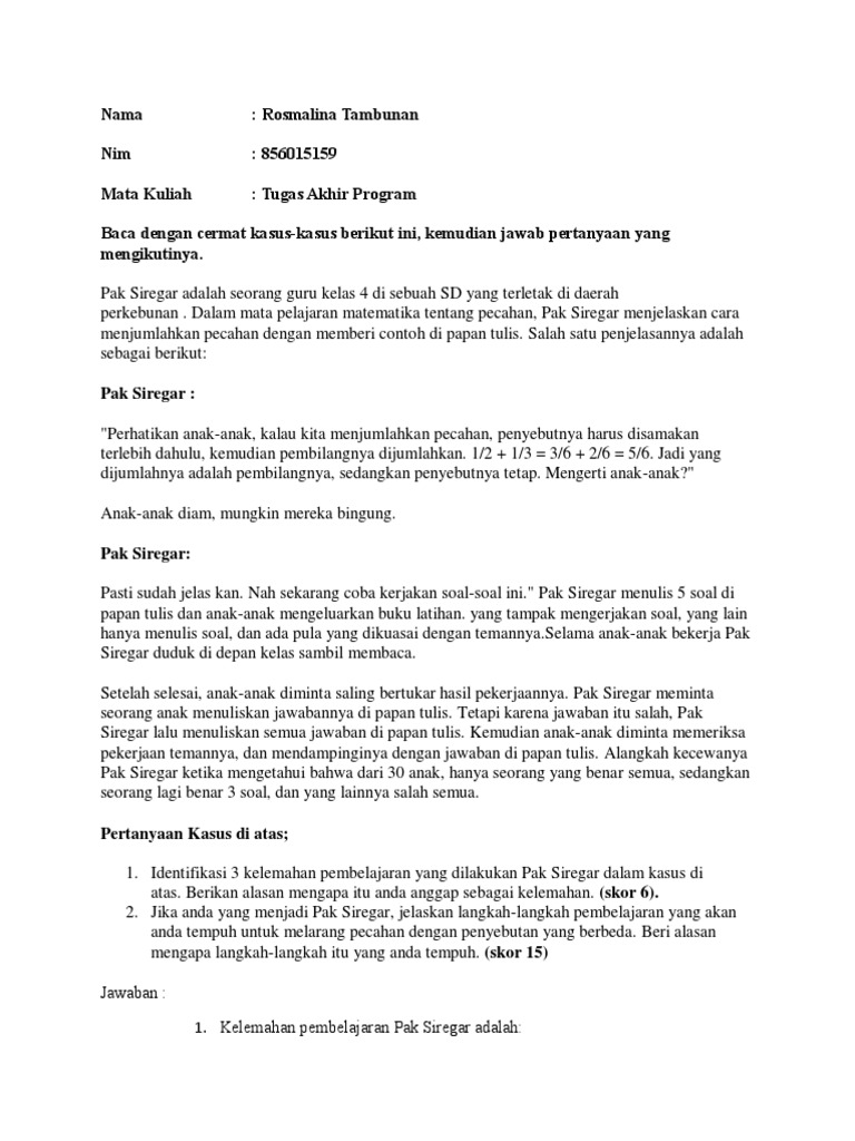 TT1 TAP Rosmalina Tambunan | PDF