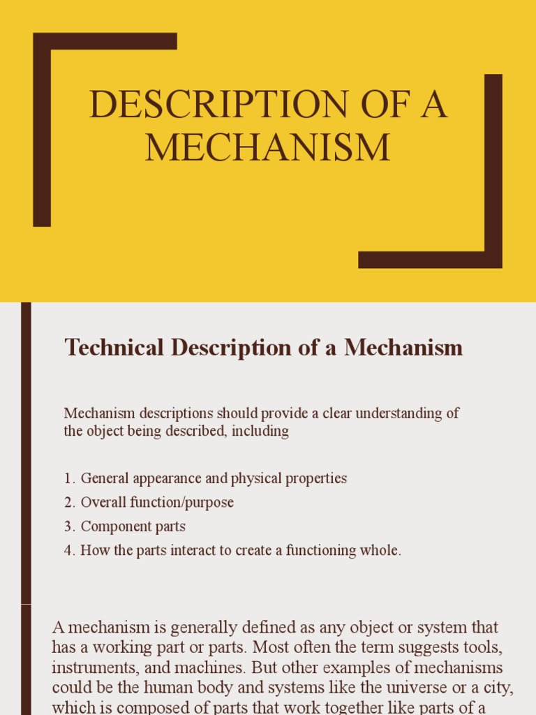 Description of A Mechanism and Process | PDF | Internal Combustion ...