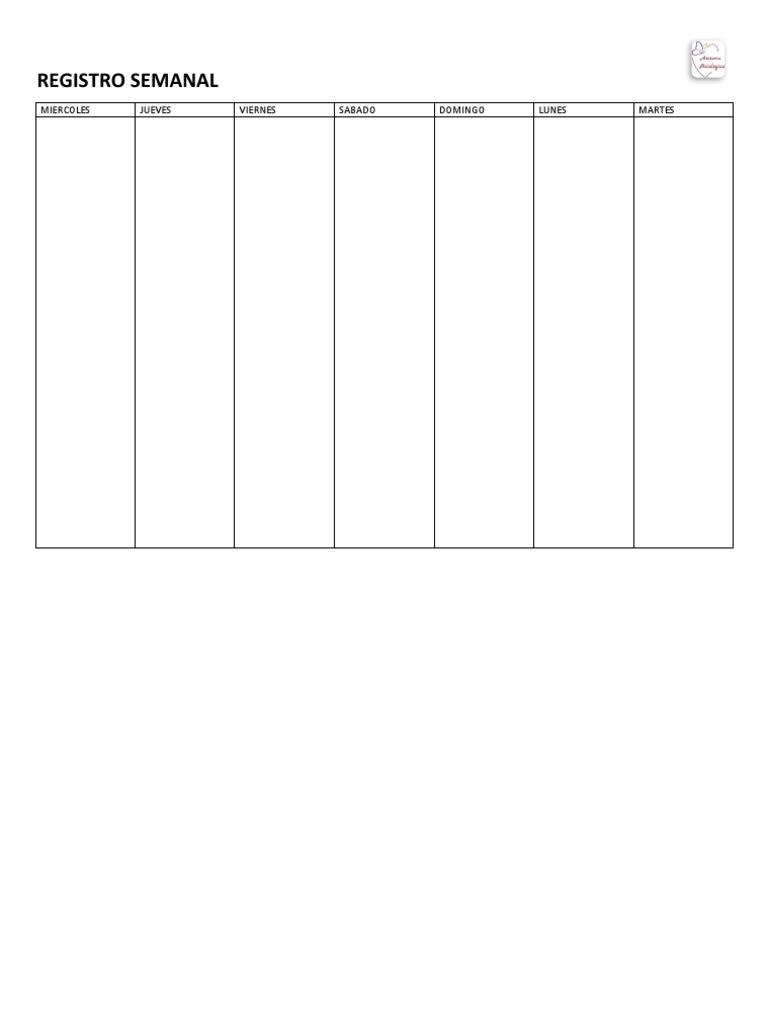 Registro Semanal | PDF