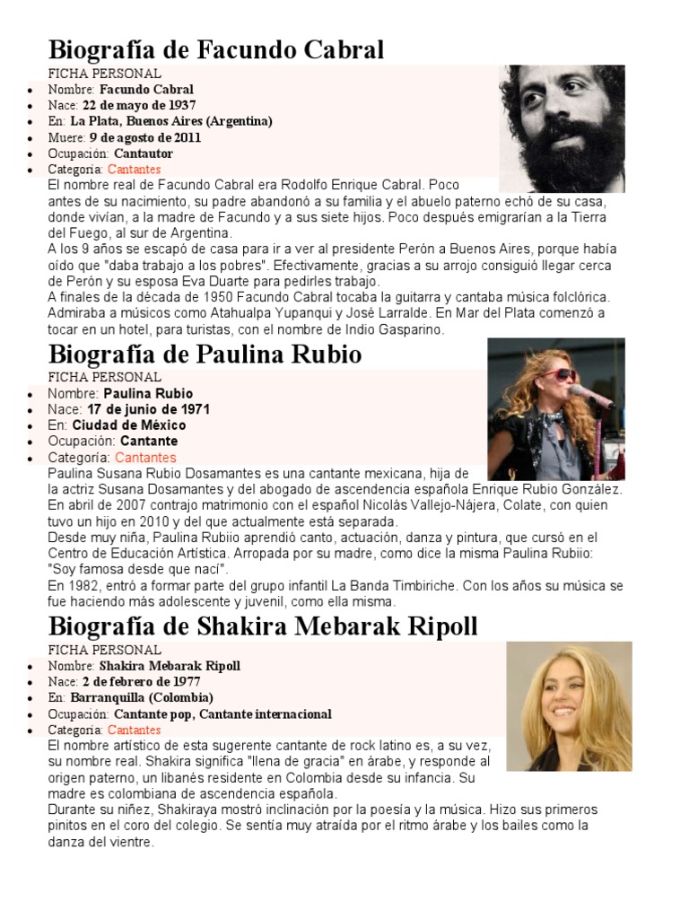 Biografía de Facundo Cabral | PDF | John Lennon | Paul Mc Cartney Biografía de Facundo Cabral | PDF | John Lennon | Paul Mc Cartney