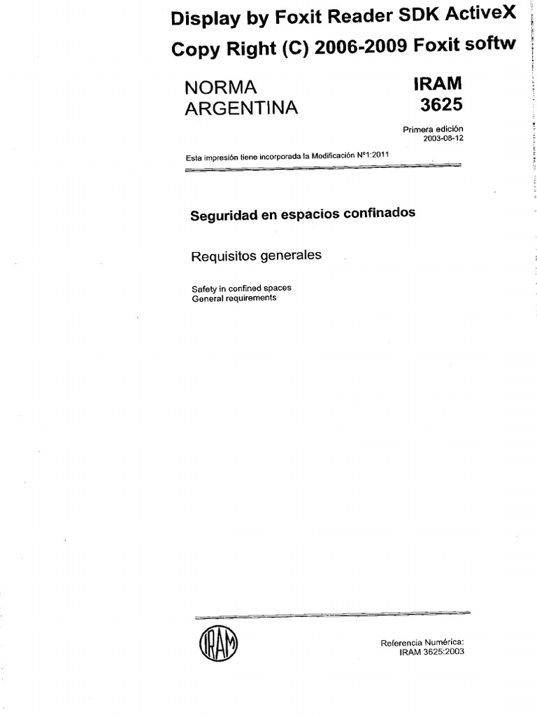 IRAM 3625-Rev 2011 | PDF