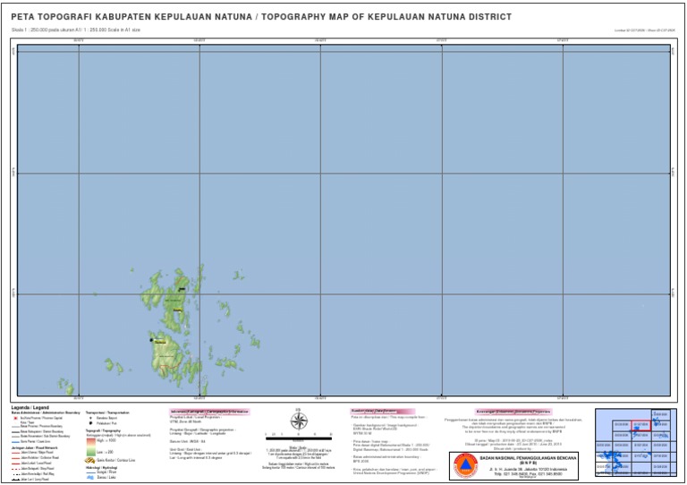 Peta Topografi Kabupaten Kepulauan Natuna / Topography Map of Kepulauan ...