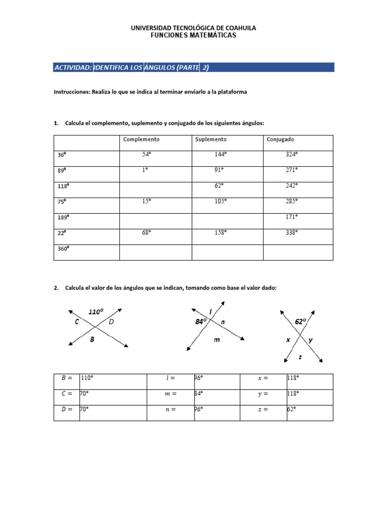 11 Actividad - Identifica Los Ángulos (Parte 2) Luis Daniel | PDF ...