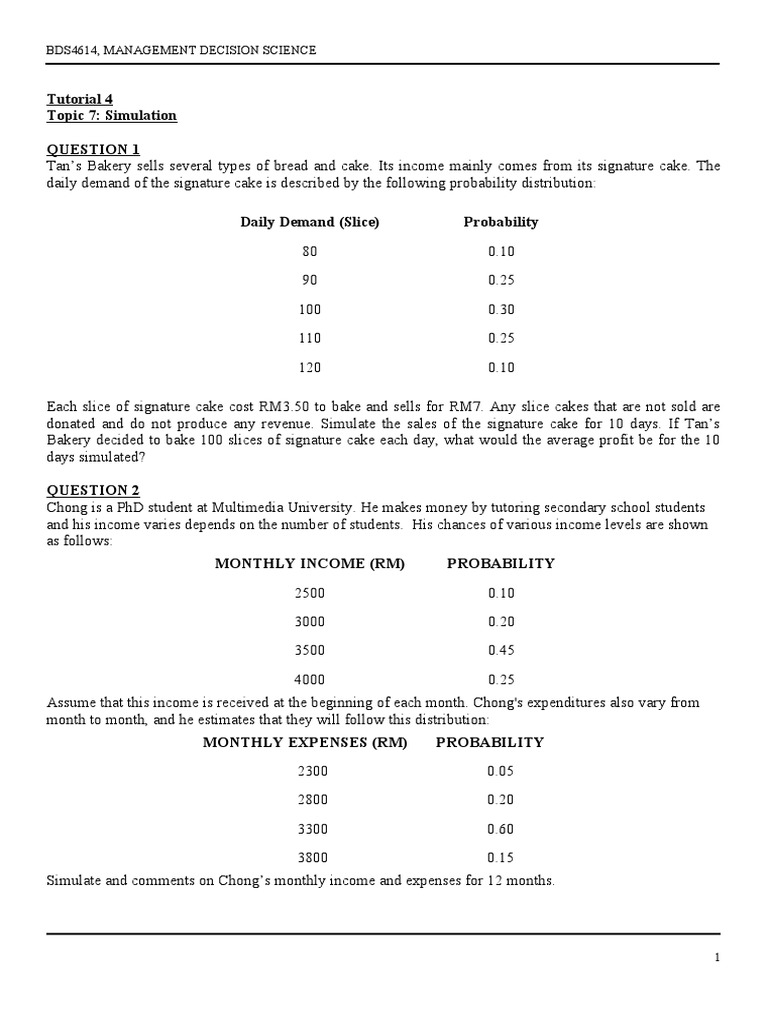 Tutorial 4 | PDF | Inventory | Bakery