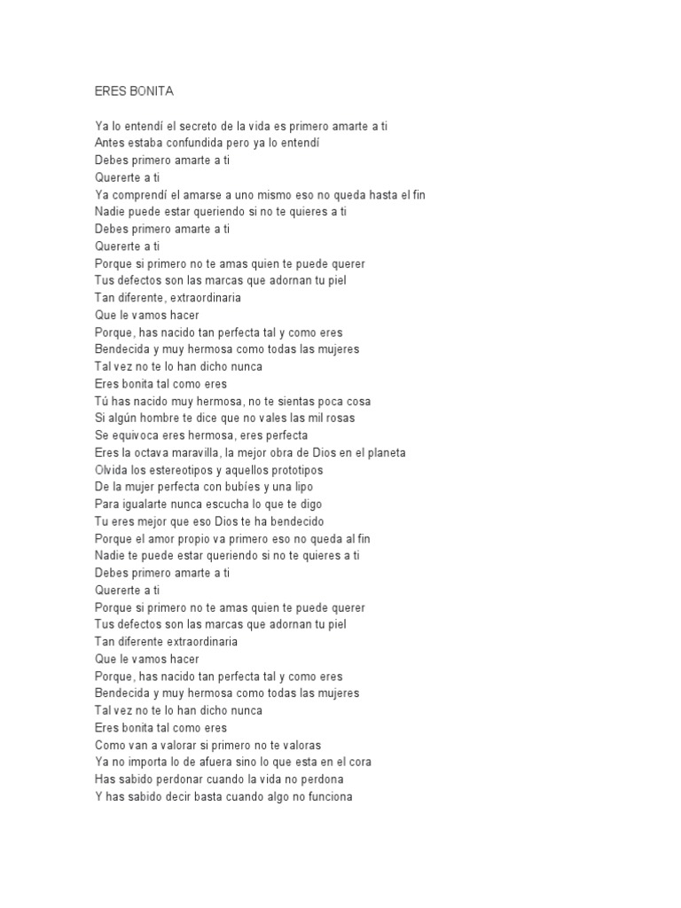 Eres Bonita Pdf