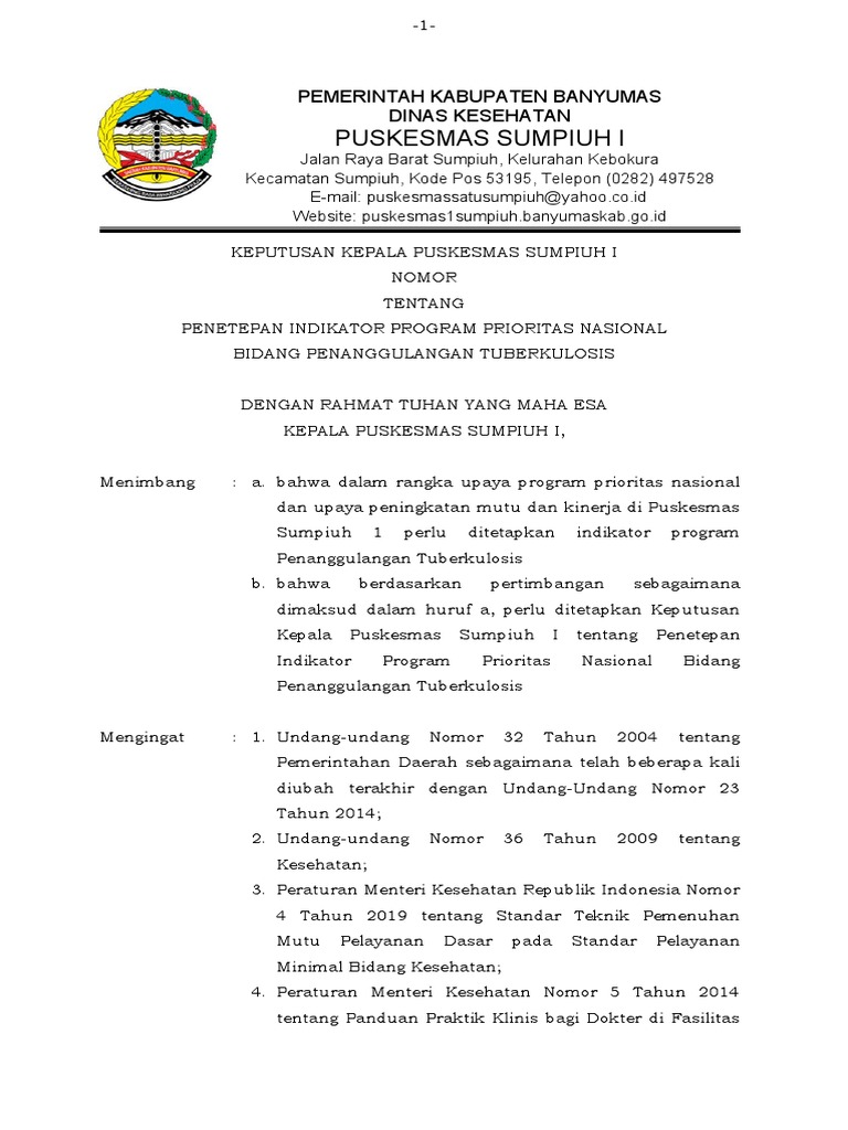 SK Indikator TB Paru | PDF