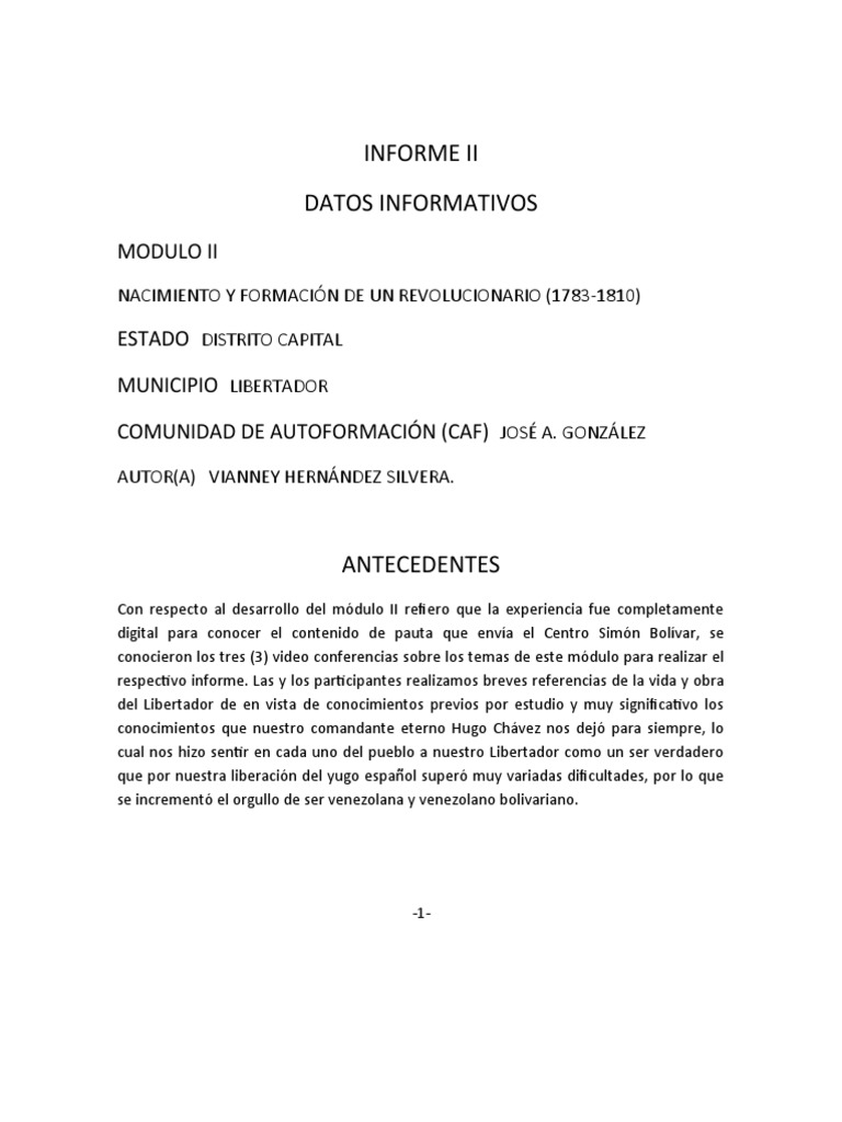 INFORME II Listo Vianney | PDF